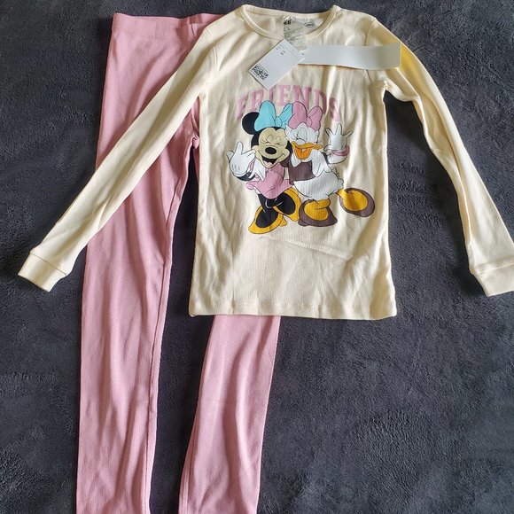 H&M | Pajamas | New Hm Pajamas Set Size 9y Pink And Ivory Disney | Poshmark